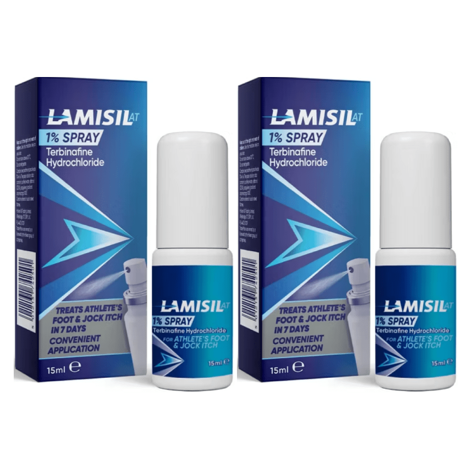 Lamisil AT 1% Spray For Athlete's Foot Dhobie Jock Itch 15ml Pack : 2 UK
