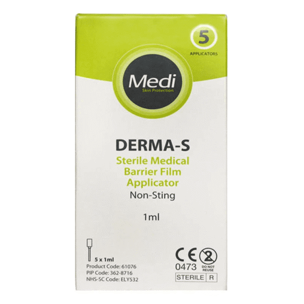 Medi Derma-S Sterile Medical Barrier Film 5 Applicators 1ml UK
